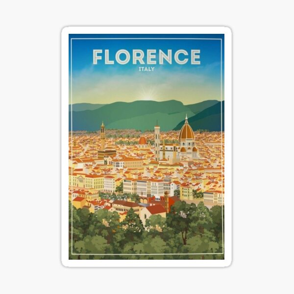 "Travel Florence Italy Poster" Sticker for Sale by Margaritarias ...