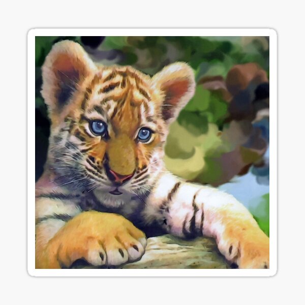 "Tiger Cub Of The Wild" Sticker for Sale by Victorious2 | Redbubble