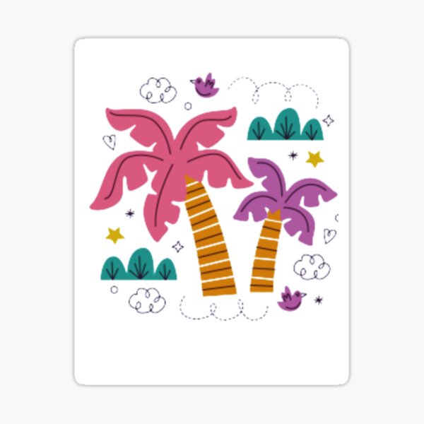 "palms" Sticker for Sale by fucsiapop | Redbubble