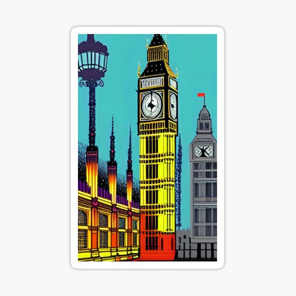"clock tower" Sticker for Sale by OverAltruist | Redbubble