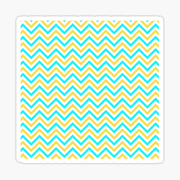 "Optical illusion with yellow and light blue zig zag lines " Sticker ...
