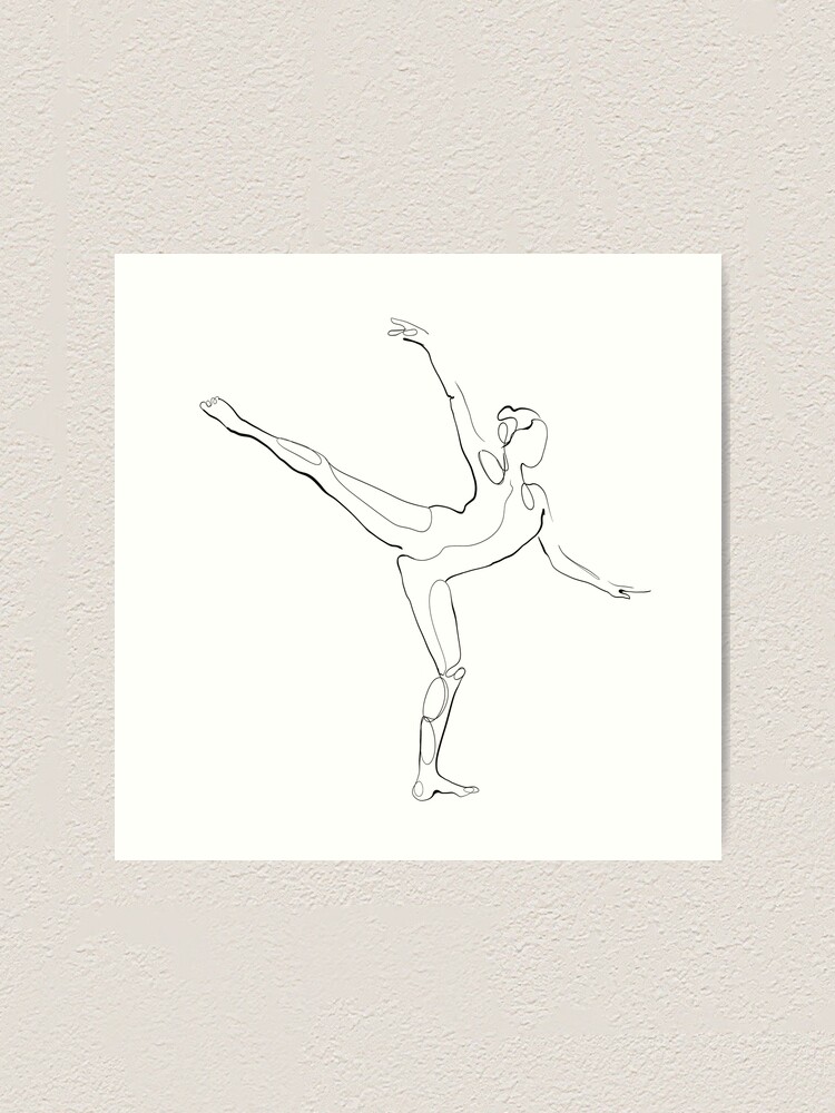 "Ballet Dancer in Arabesque Pose - Human Figure Line Art Drawing " Art ...