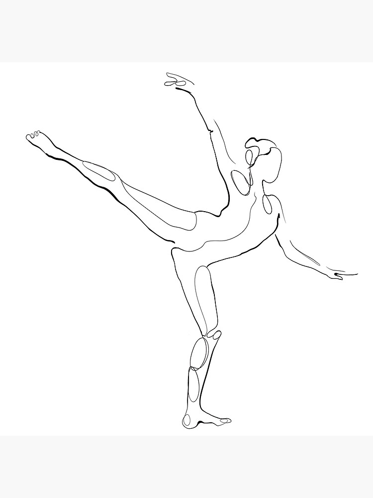 "Ballet Dancer in Arabesque Pose - Human Figure Line Art Drawing ...