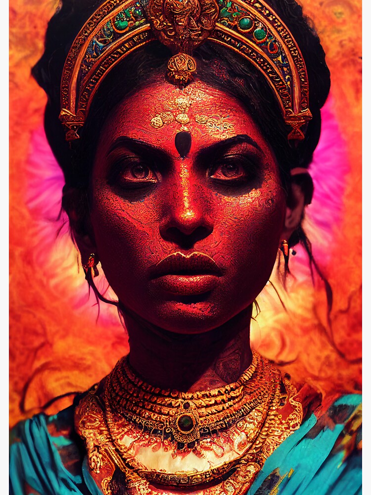 "The Red Goddess" Sticker for Sale by lesser-ai | Redbubble