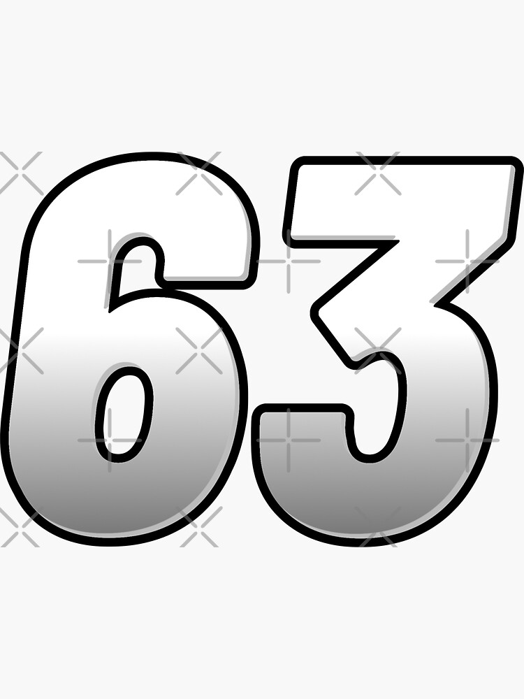"Racing Number 63" Sticker for Sale by dennystee | Redbubble