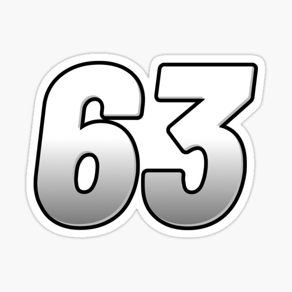 "Racing Number 63" Sticker for Sale by dennystee | Redbubble