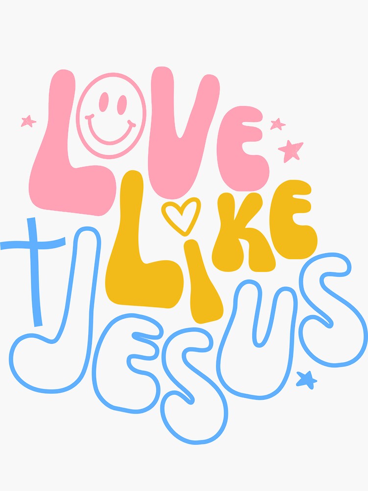"Love Like Jesus Hippie Smiley Face Christian" Sticker for Sale by ...