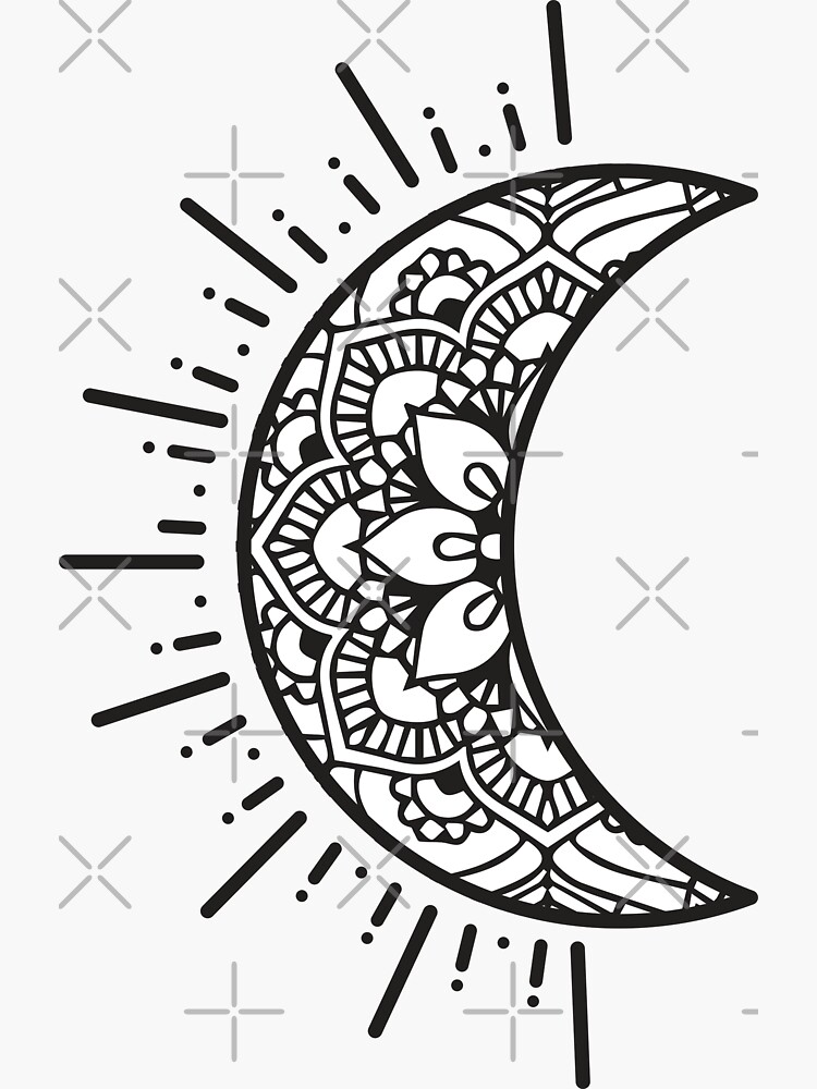 "Half Moon Doodle" Sticker for Sale by aterkaderk | Redbubble