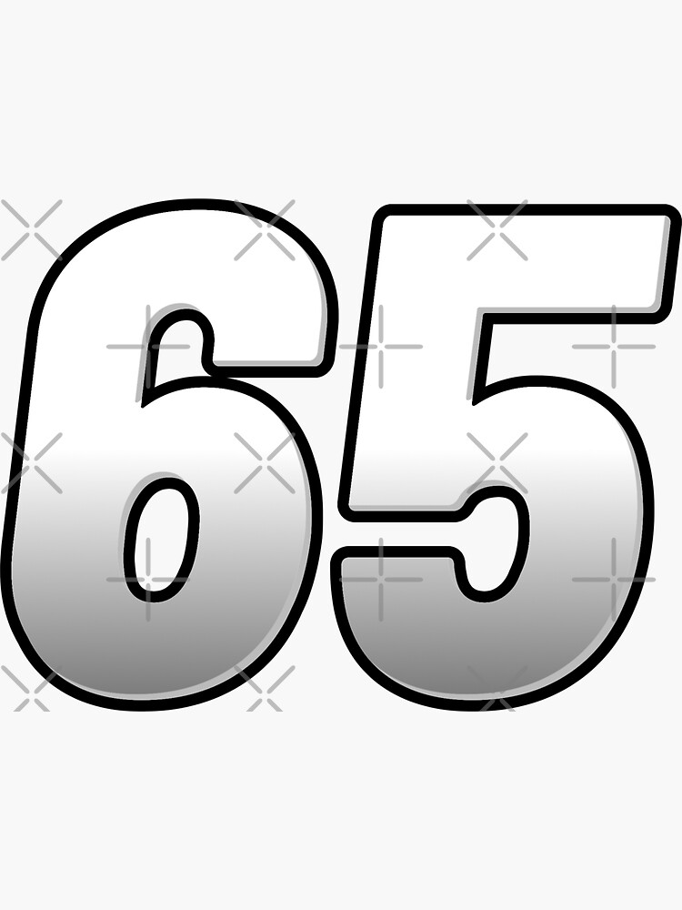 "Racing Number 65" Sticker for Sale by dennystee | Redbubble