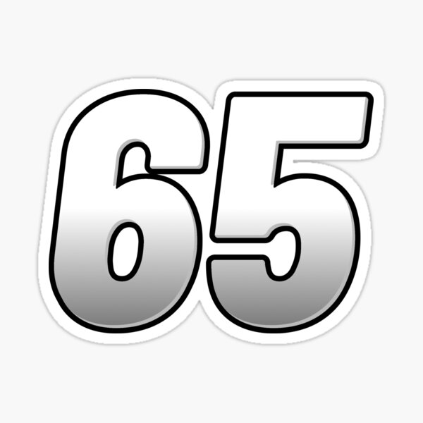 "Racing Number 65" Sticker for Sale by dennystee | Redbubble