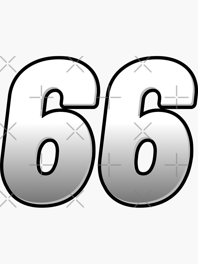 "Racing Number 66" Sticker for Sale by dennystee | Redbubble