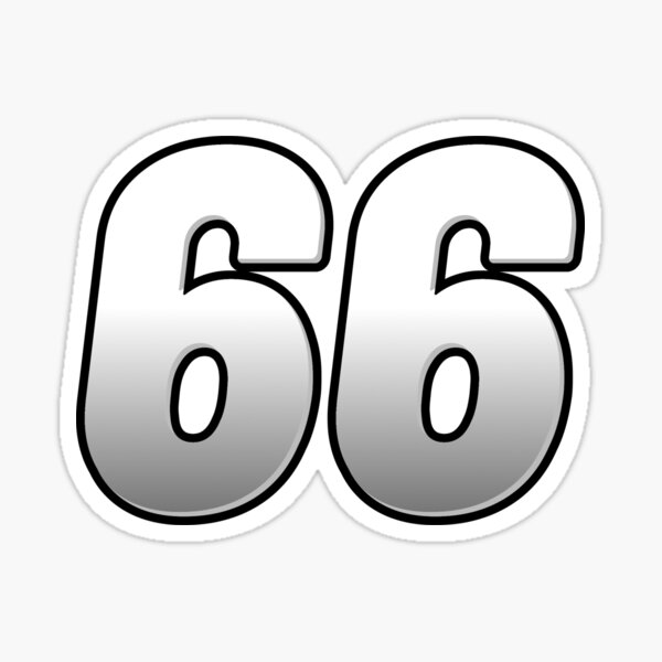 "Racing Number 66" Sticker for Sale by dennystee | Redbubble
