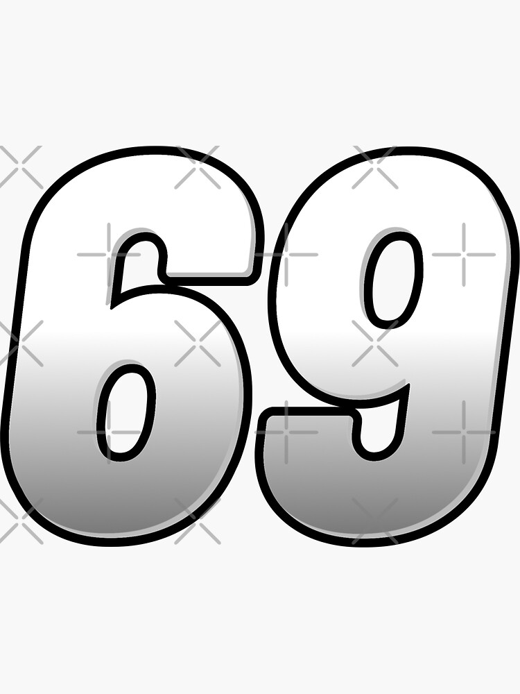 "Racing Number 69" Sticker for Sale by dennystee | Redbubble
