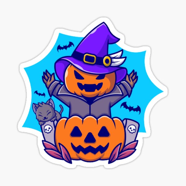 "scarecrow pumpkin" Sticker for Sale by SanyD | Redbubble