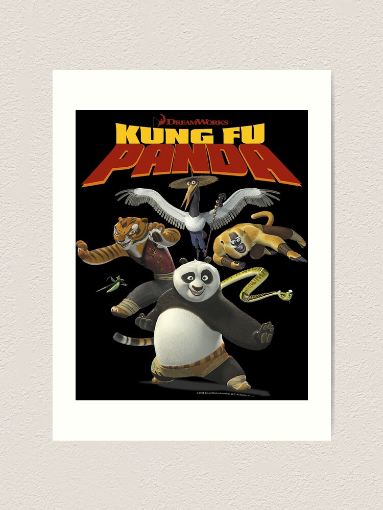 "Kung Fu Panda Group Shot Action Portrait Movie Logo" Art Print for ...