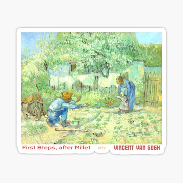 "First Steps, after Millet" Sticker for Sale by kubranurgullu | Redbubble