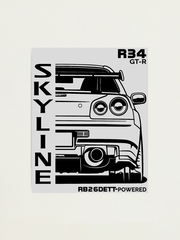 "Japanese Automotive Icon R34 Skyline GTR" Photographic Print for Sale ...