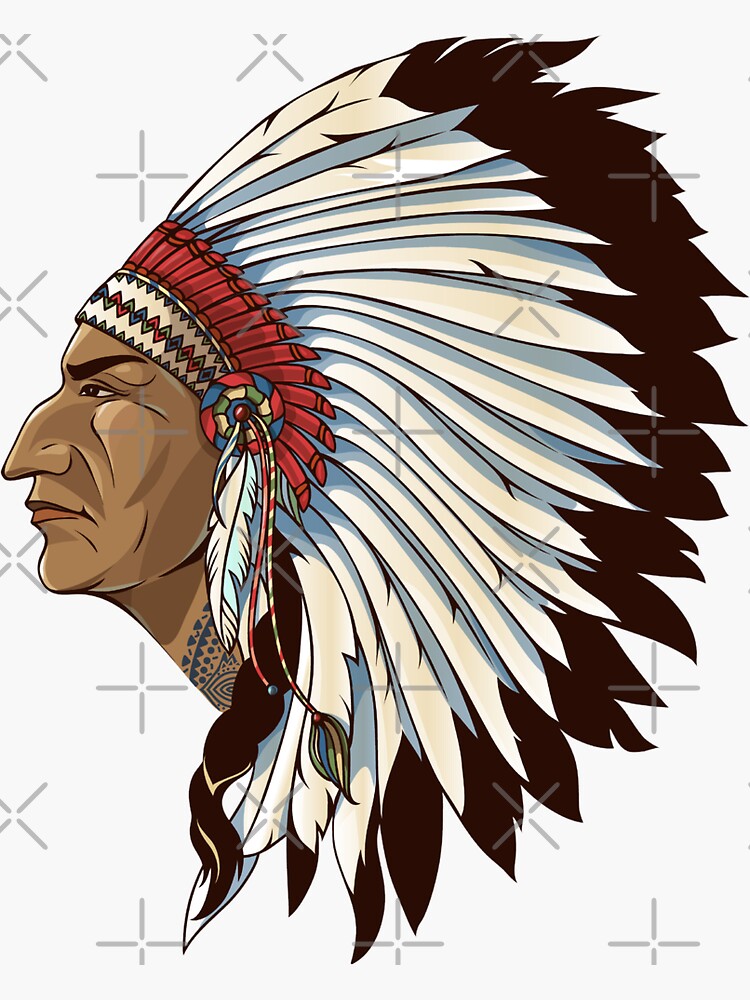 "Native American heritage month-indian apache-indian man" Sticker for ...