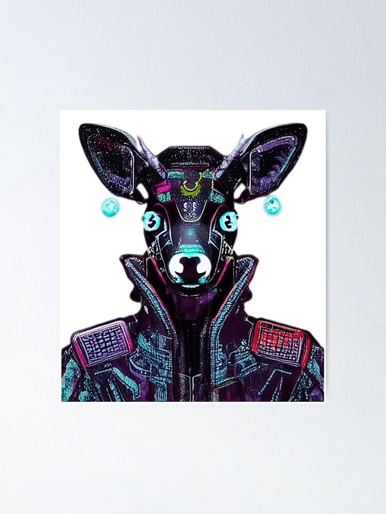 "Cyber Deer" Poster for Sale by Mitrodoros | Redbubble