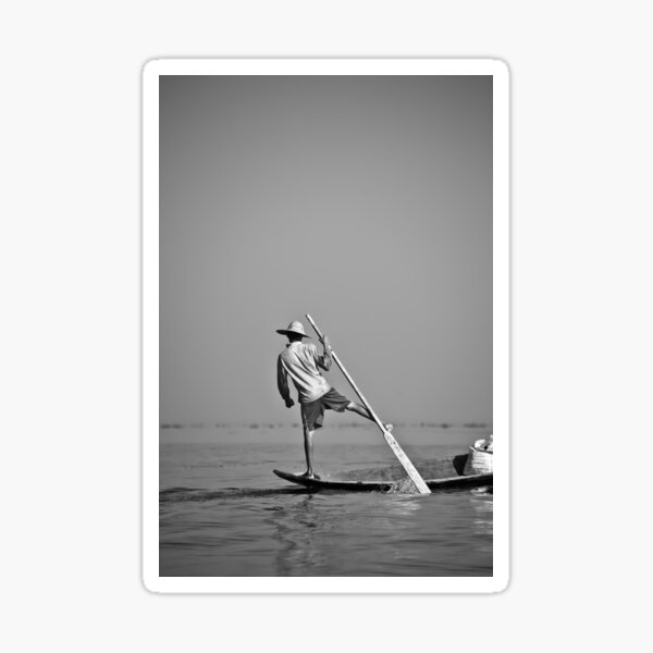 "Fisherman in Inle Lake, Myanmar" Sticker for Sale by Lieyim | Redbubble