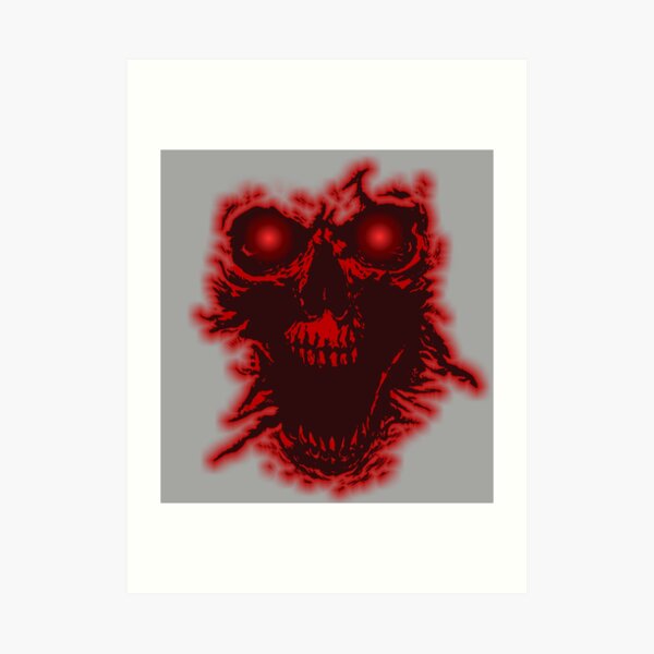 "Skull screaming burning human skeleton blood red death" Art Print for ...