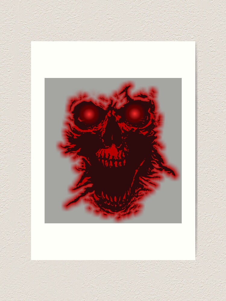 "Skull screaming burning human skeleton blood red death" Art Print for ...