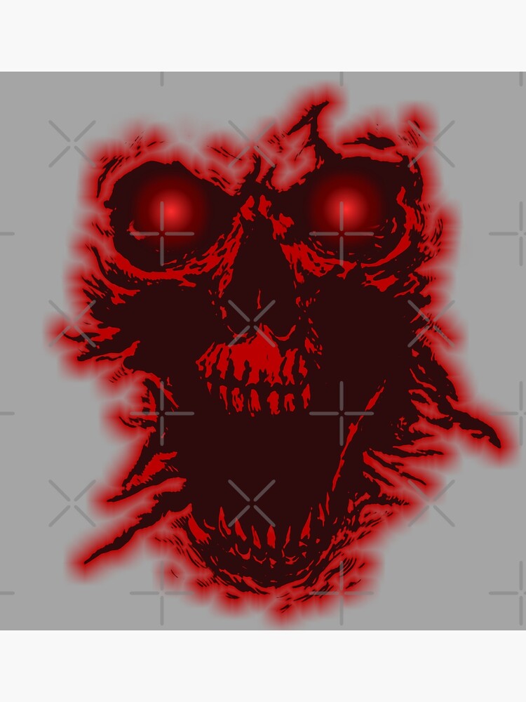 "Skull screaming burning human skeleton blood red death" Art Print for ...
