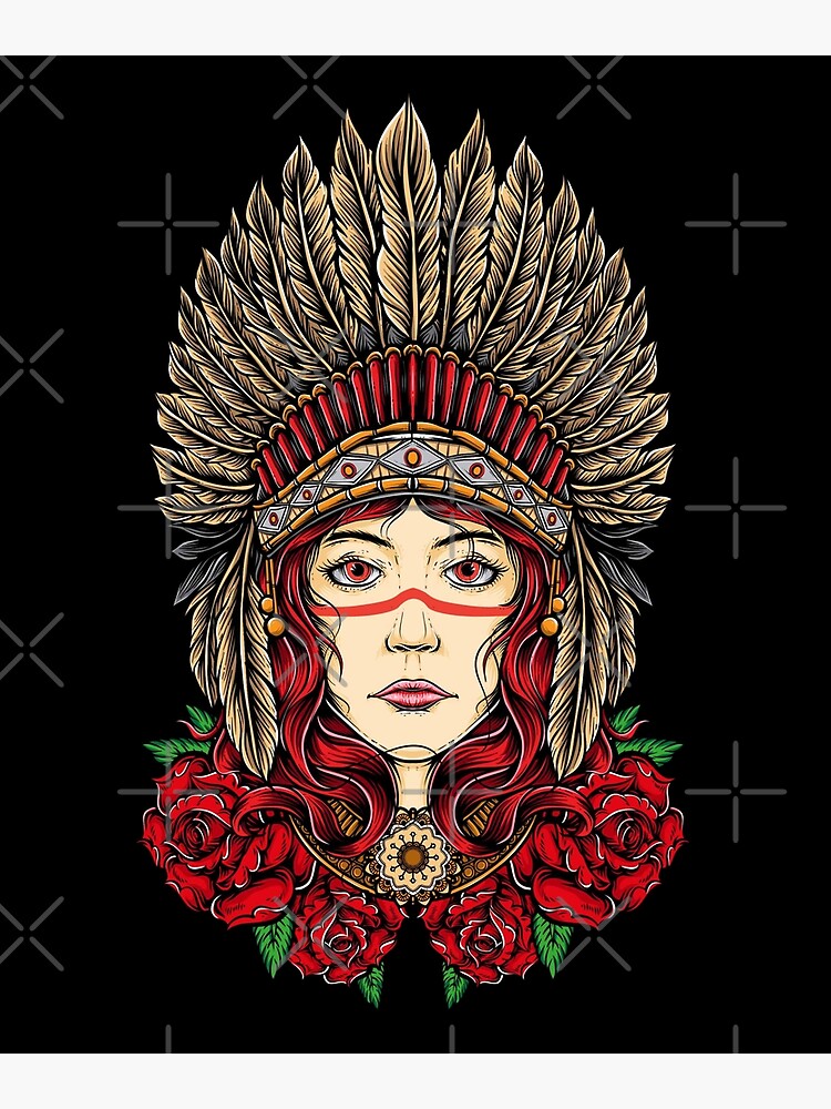 "Native American heritage month-indian apache-indian man" Poster for Sale by CatDogBFF | Redbubble