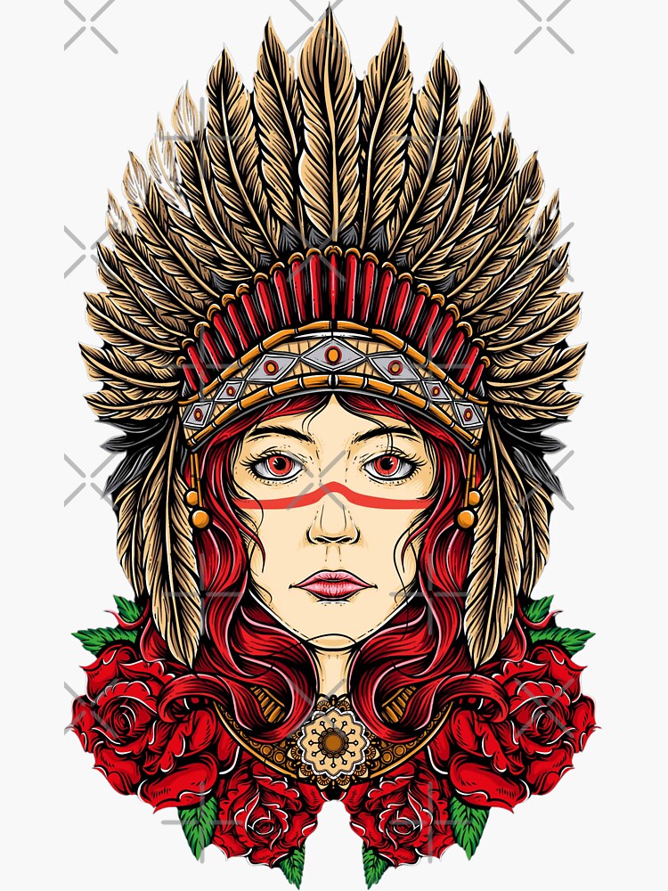 "Native American heritage month-indian apache-indian man" Sticker for ...