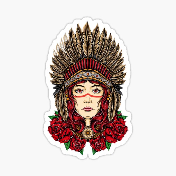 "Native American heritage month-indian apache-indian man" Sticker for ...