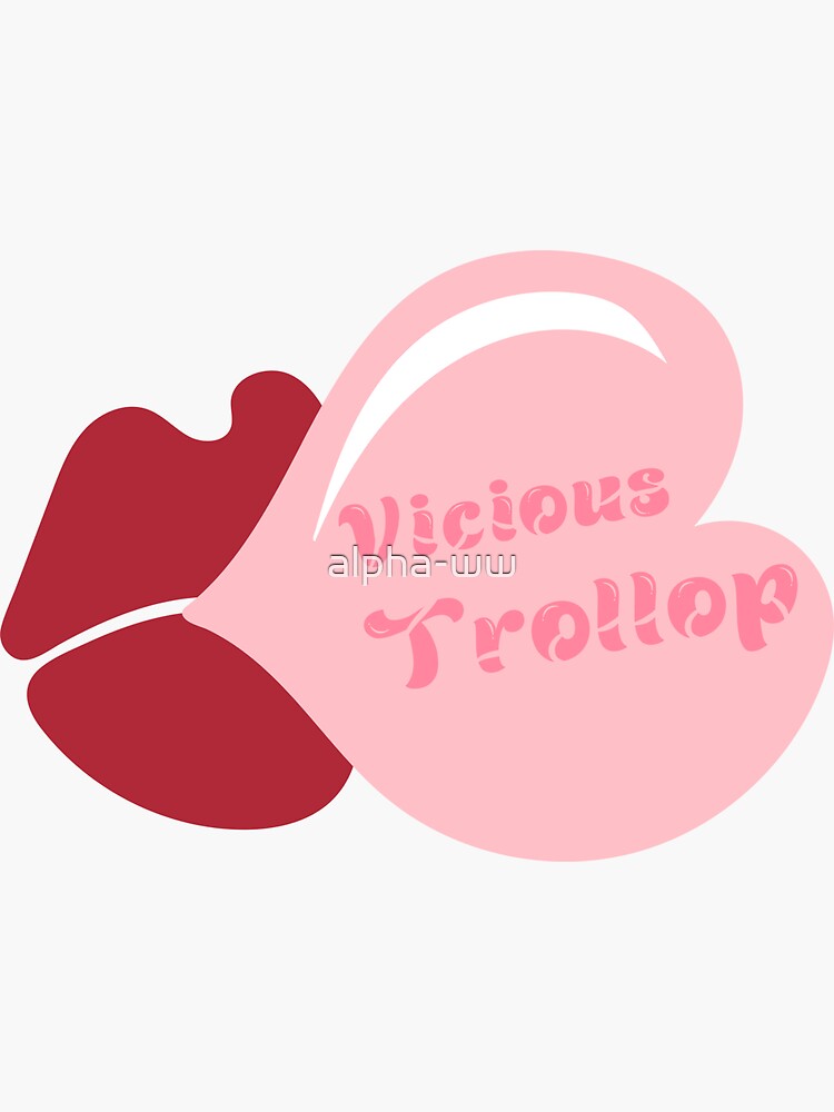 "trollop trace , evil trollop , lips bubble gum" Sticker for Sale by ...