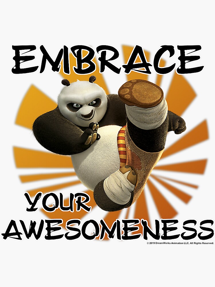 "Kung Fu Panda Embrace Your Awesomeness Po Portrait" Sticker for Sale ...