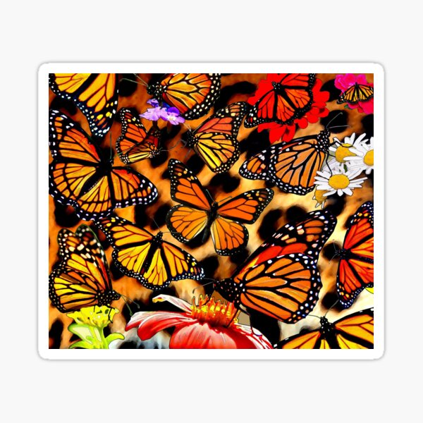 "LEOPARD MONARCH BUTTERFLY " Sticker for Sale by ICONIC-SONIC | Redbubble