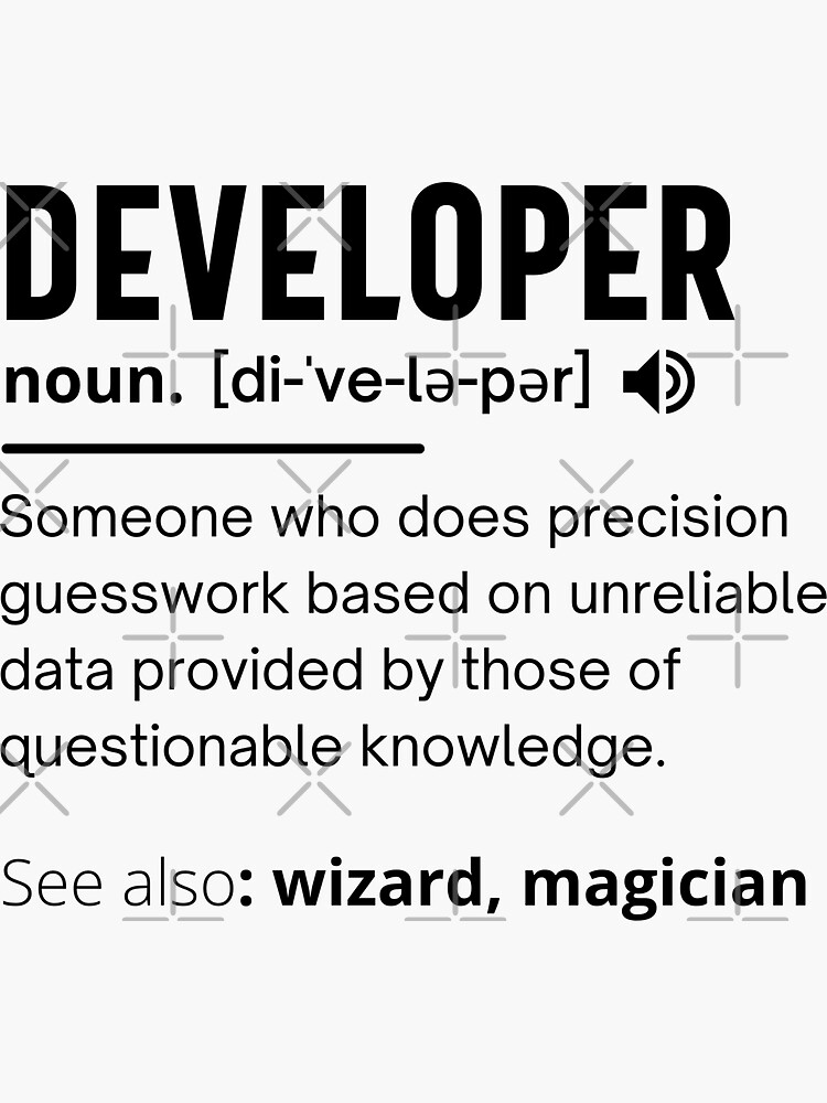 "Developer Dictionary Definition Funny developers design ideal for programmers and coders ...
