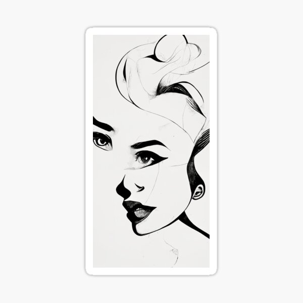 "woman profile" Sticker for Sale by ia-creating-art | Redbubble