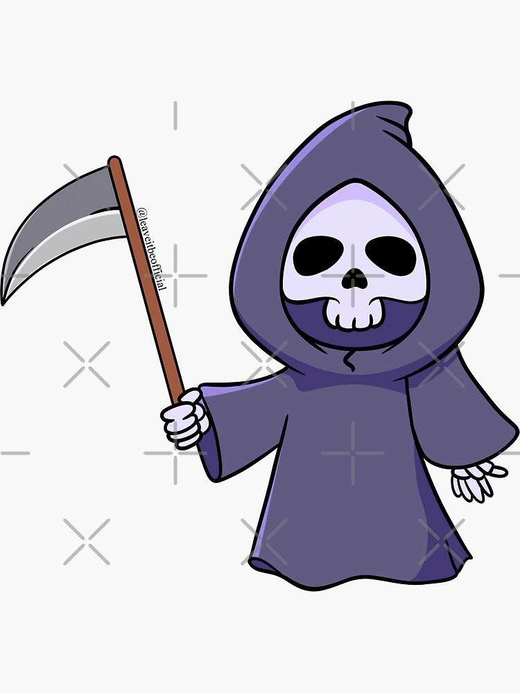 "Cartoon Grim" Sticker for Sale by Leave-It-Be | Redbubble