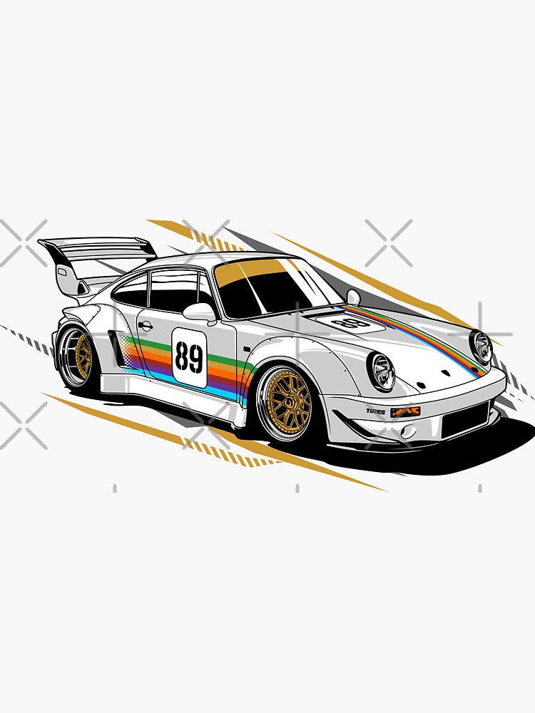 "Classic 911 964 RWB JDM Tuning Car" Sticker for Sale by ...