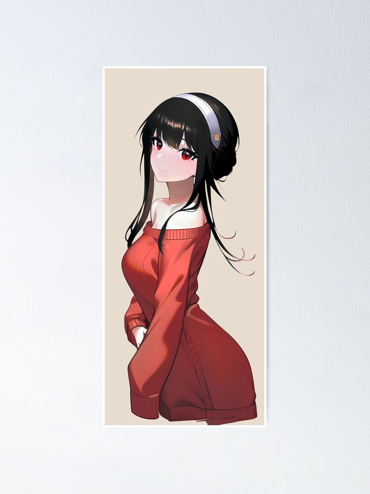 "Beautiful Yor Forger with a red sweater" Poster for Sale by ...