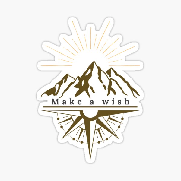 "Make a wish. Symbol of a lover of mountains and nature" Sticker for ...