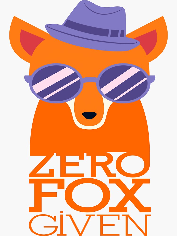 "Zero Fox Given with Glasses" Sticker for Sale by Shekevara | Redbubble