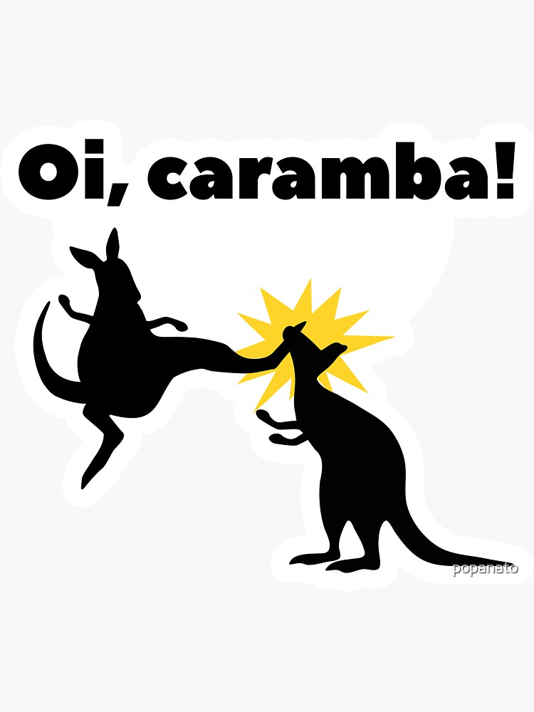 "Oi, caramba! - fighting kangaroos" Sticker for Sale by popanato ...