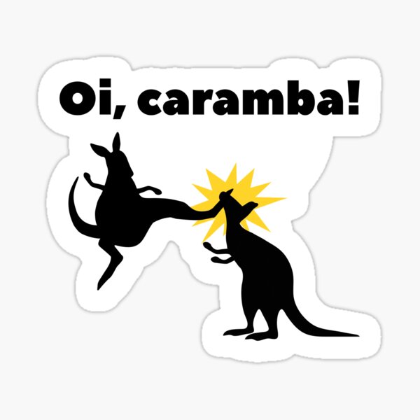 "Oi, caramba! - fighting kangaroos" Sticker for Sale by popanato ...
