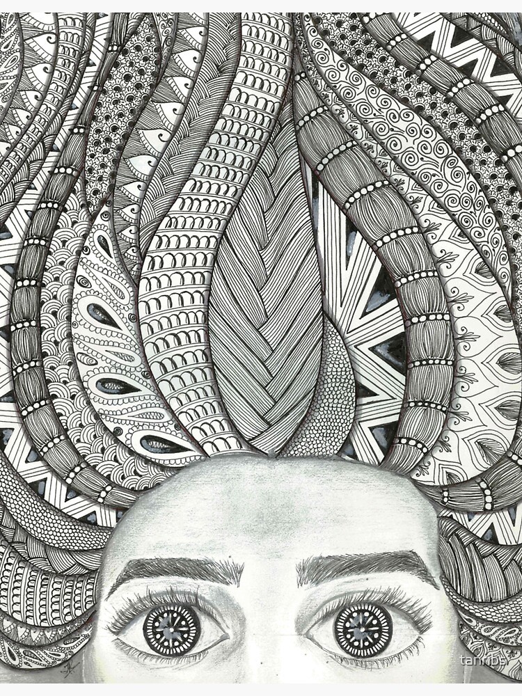 "Zentangle Hair Tshirt Design | Printable Art" Sticker for Sale by ...