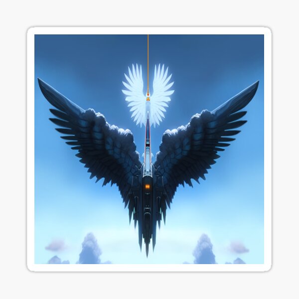 "Black Wings and Laser Beam" Sticker by Art-Istin-See | Redbubble