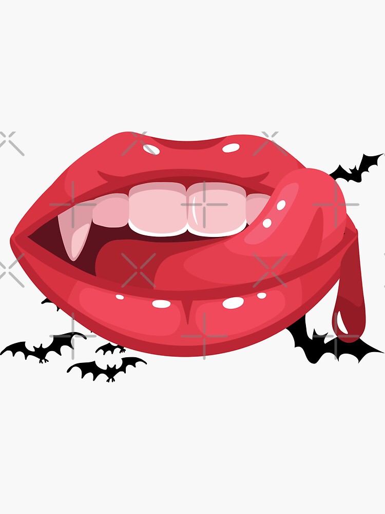 "Vampire lips and bats - Pop Art" Sticker for Sale by Comicsorama ...