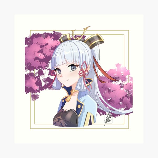 "Genshin Impact - Kamisato Ayaka Simple Digital Art" Art Print for Sale ...