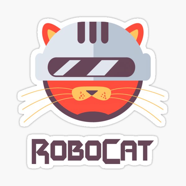 "Beautiful and Cute Robot Cat "RoboCat"" Sticker for Sale by Shekevara | Redbubble