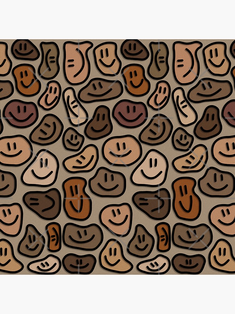 "Brown Distorted Smiley Faces" Sticker for Sale by Ayoub14 | Redbubble