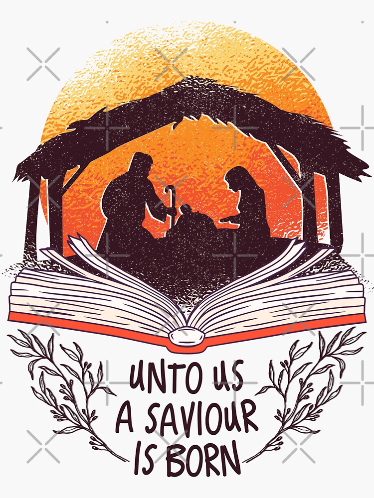 "UNTO US A SAVIOUR IS BORN Nativity | Jesus In The Manger | Christmas ...