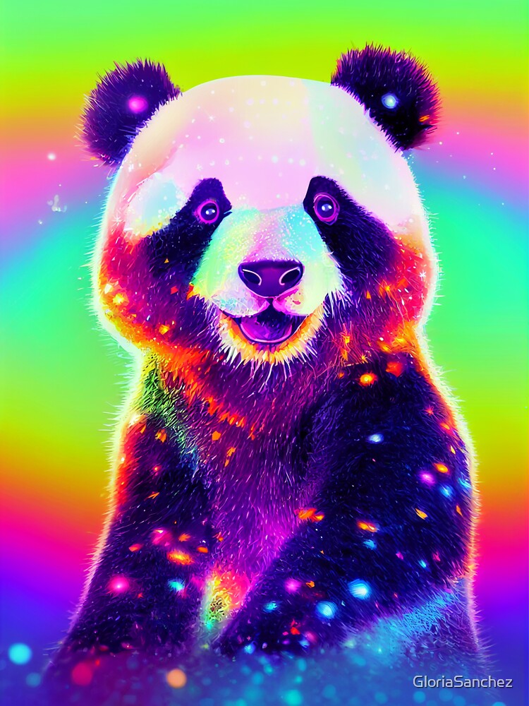 "NEON PANDA BEAR" Sticker for Sale by GloriaSanchez | Redbubble